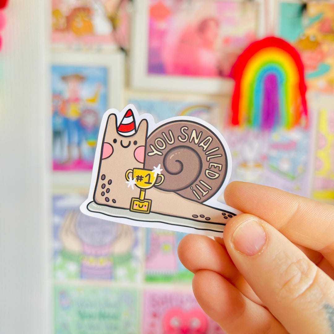 You Snailed It! Glossy Sticker – Snail Congrats, Planner, Scrapbook ...