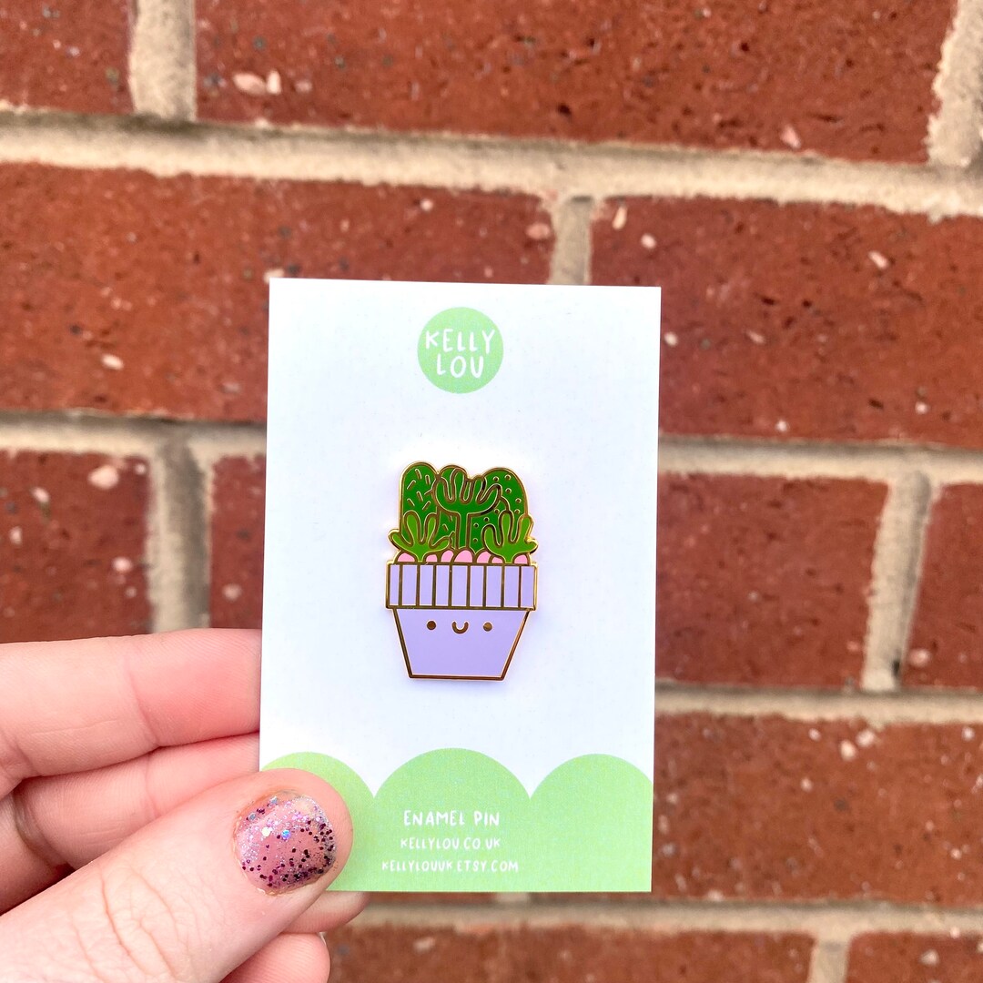Purple Cactus Cutie Enamel Pin Plant Pins Plants Board Filler ...
