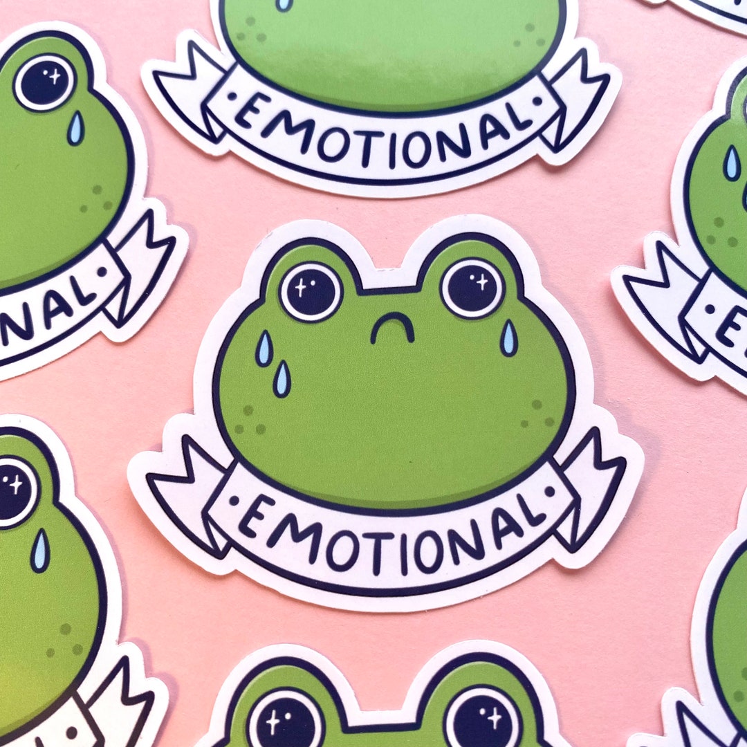 Emotional Frog Glossy Sticker Froggo Positivity Mental Health Anxiety ...