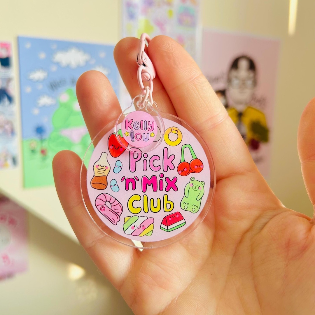 Pick 'n' Mix Club Acrylic Keychain - Sweets - Candy - Double Sided ...