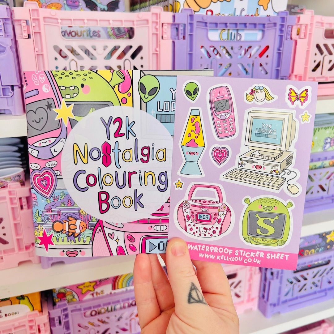 Y2K Nostalgia : Mini Colouring Book & Sticker Sheet - Mindfulness ...