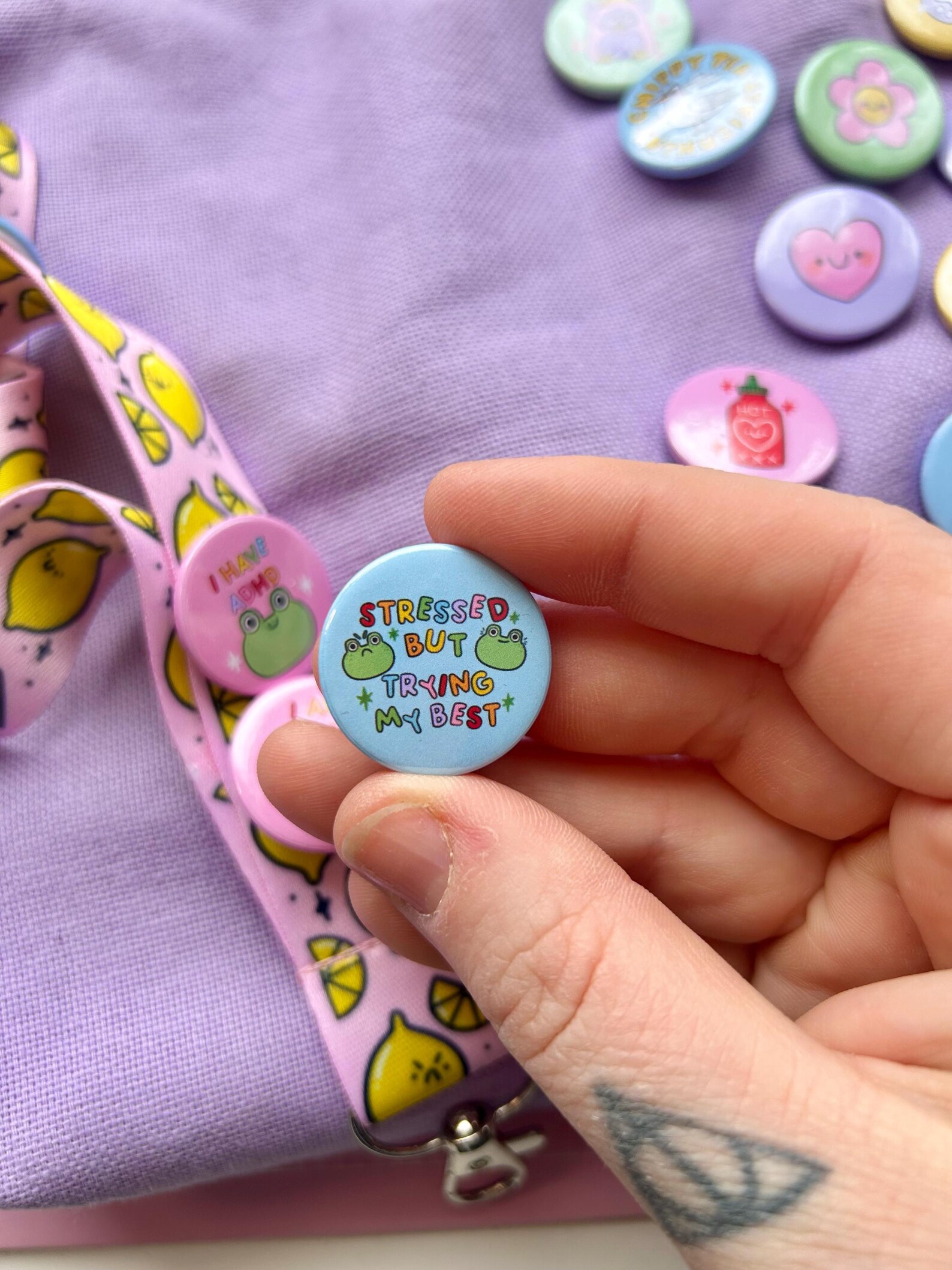 Stressed but Trying My Best Button Badge - Communication - Autistic ...