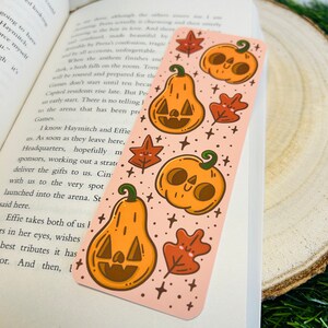 Pumpkins Bookmark Autumn Fall Halloween Acorns Toadstools Leaves Books ...