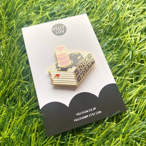 Bookworm Enamel Pin - Cute - Wormy - Wildlife Pin - Reading - Bookish ...