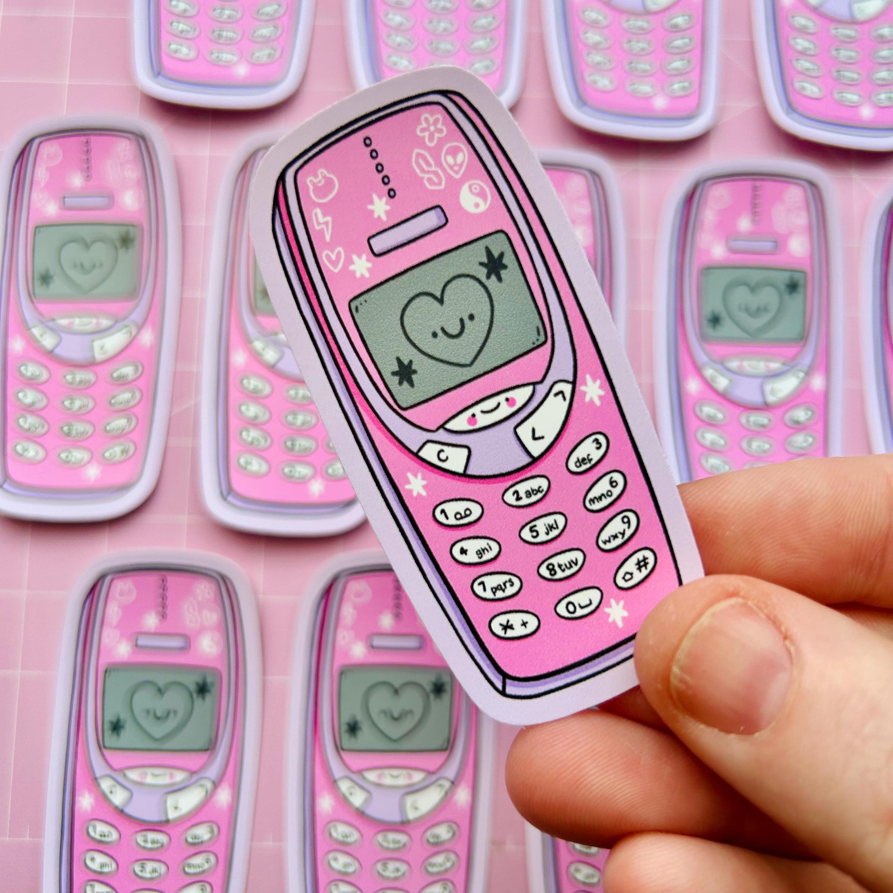 Y2K Nostalgia Mobile Phone - Waterproof Vinyl Sticker - Decal - Girly ...