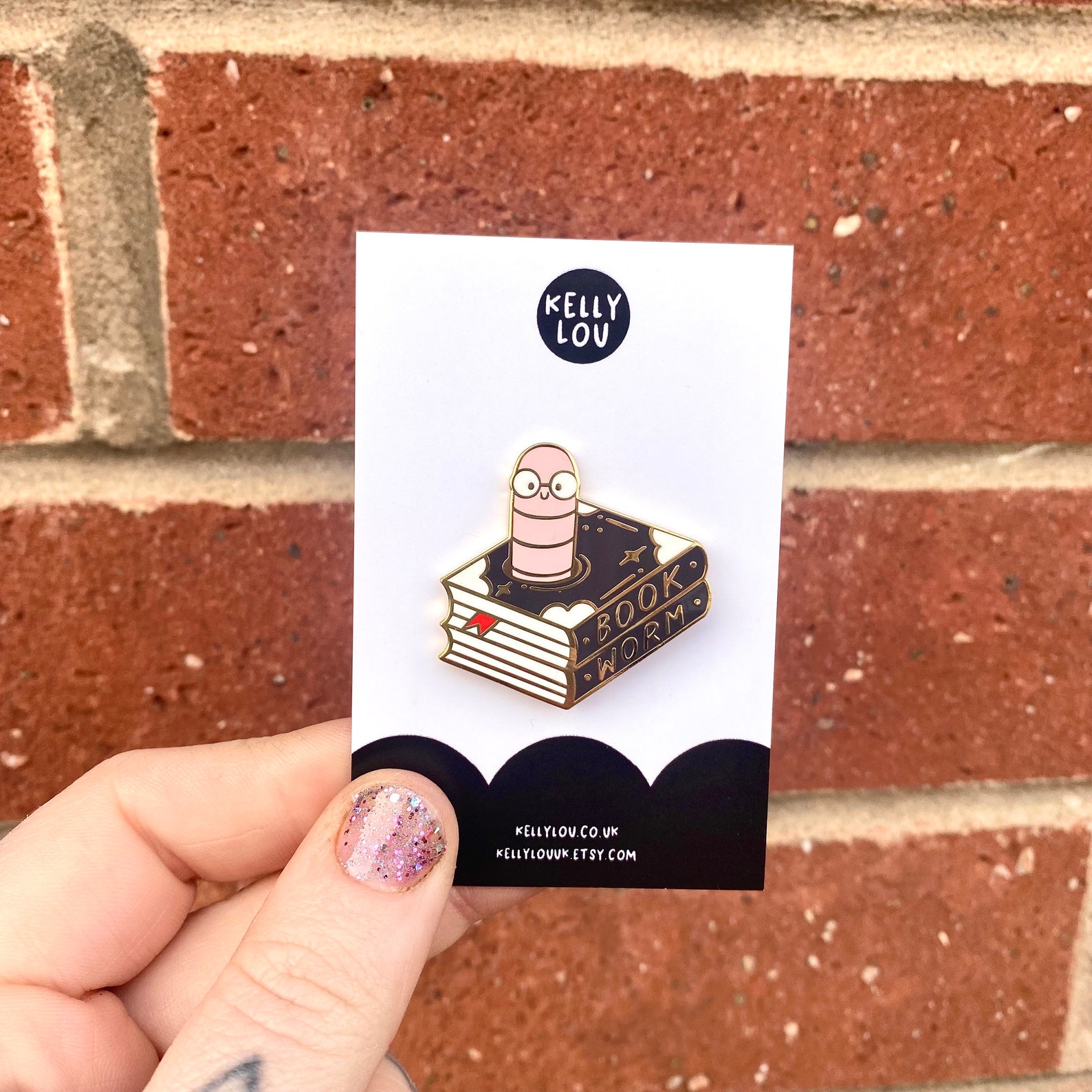 Bookworm Enamel Pin - Cute - Wormy - Wildlife Pin - Reading - Bookish ...
