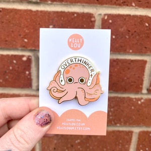 Overthinking Octopus Enamel Pin Sea Creature Animal Pins - Etsy