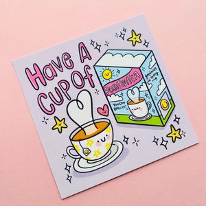 Have A Cup of Positivitea - Positive Vibes - Tea - Pun - Square Print ...