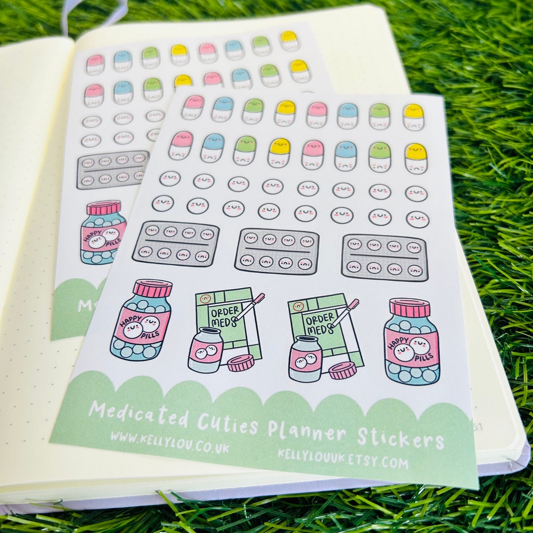 Medicated Cuties Planner Stickers Sheet - Medication - Meds - Reminder ...