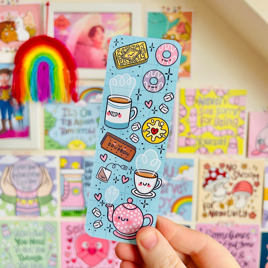 Tea & Biscuits Bookmark - Food - Drinks - Coffee - Kettle - Cute ...