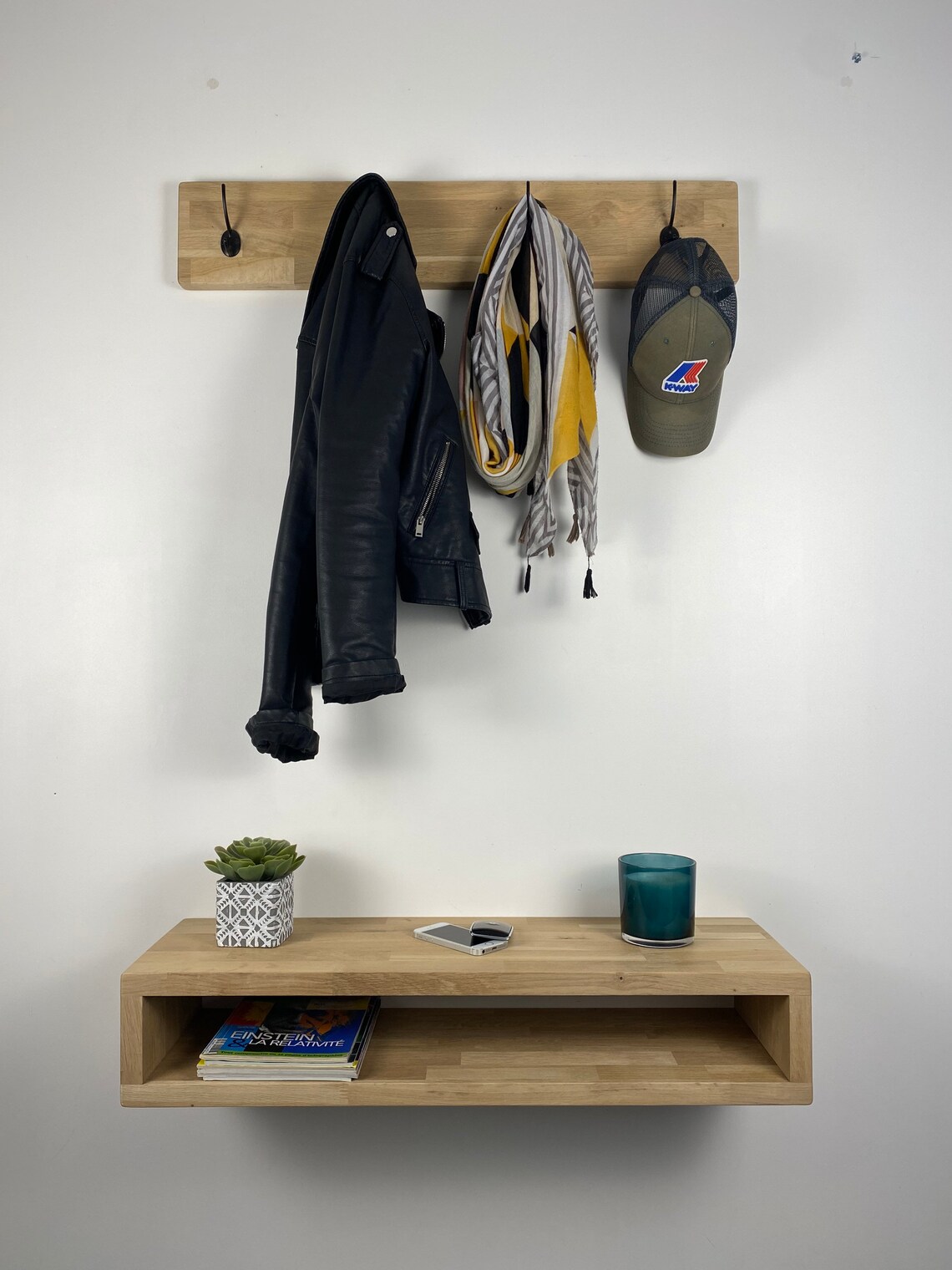 Console / Meuble TV / Etagere flottante en chene - Etsy France