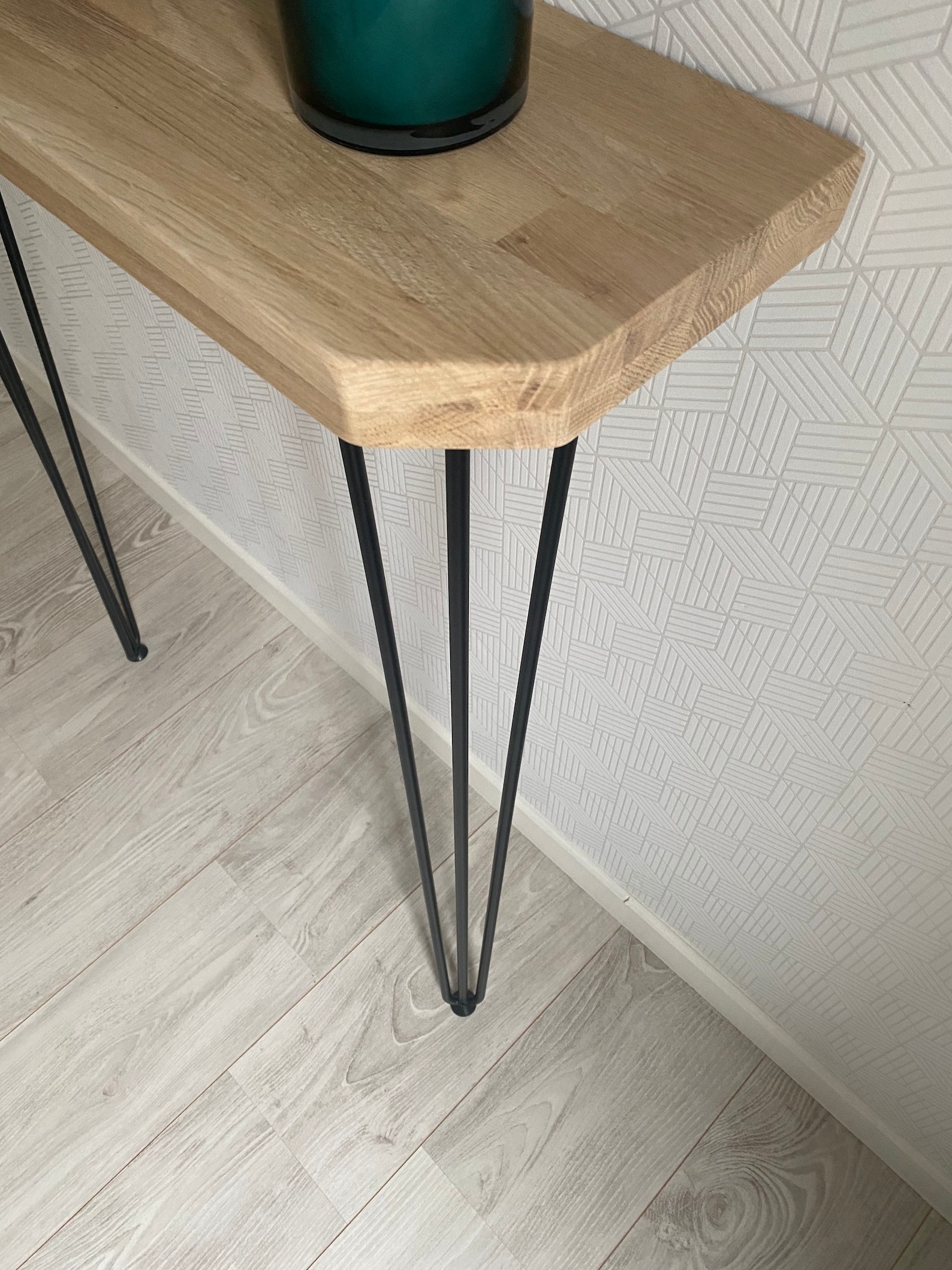 Console en chêne avec angles biseautés de style industriel | Etsy France