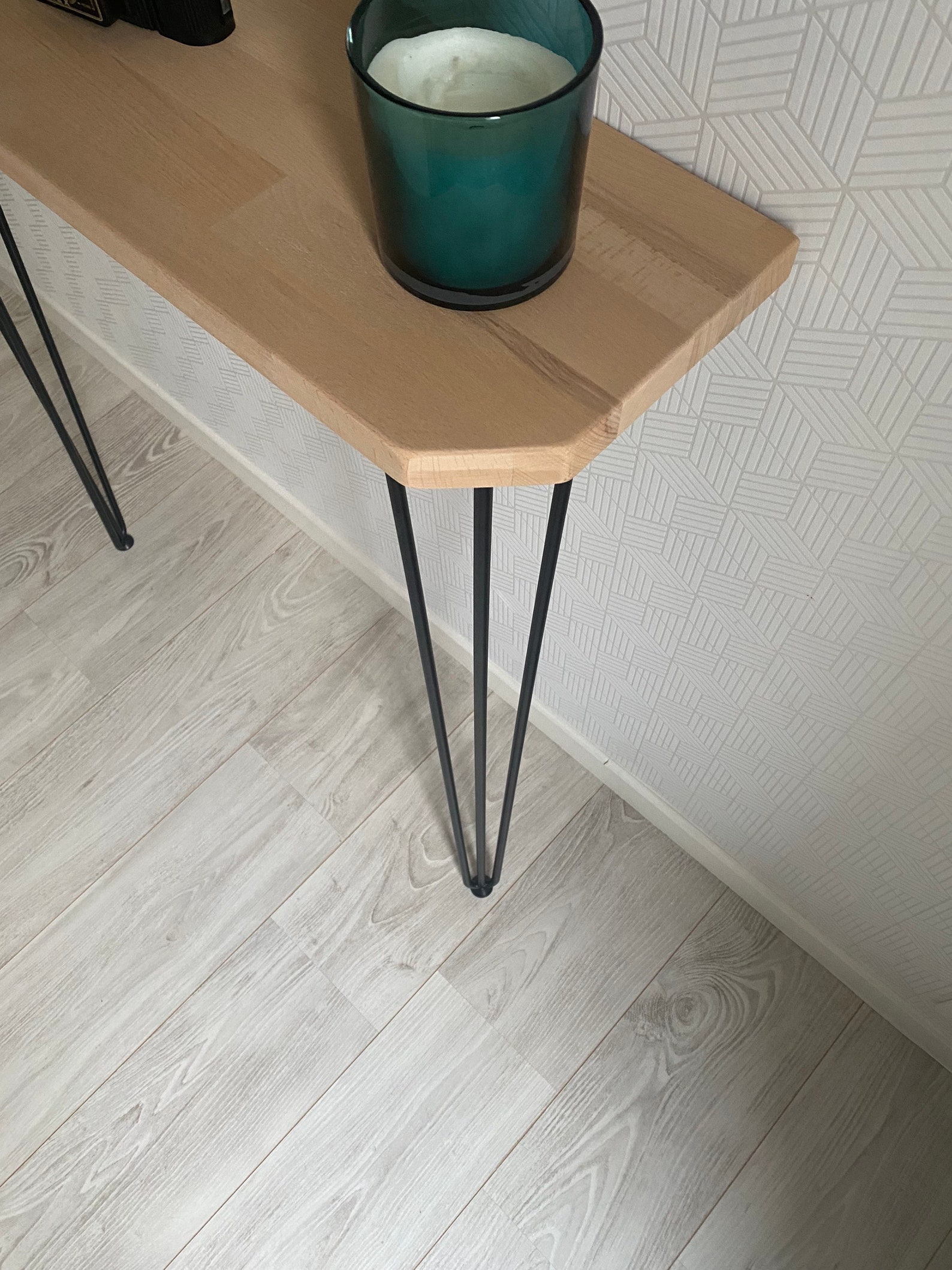 Console en Hetre style industriel avec pied en metal - Etsy France