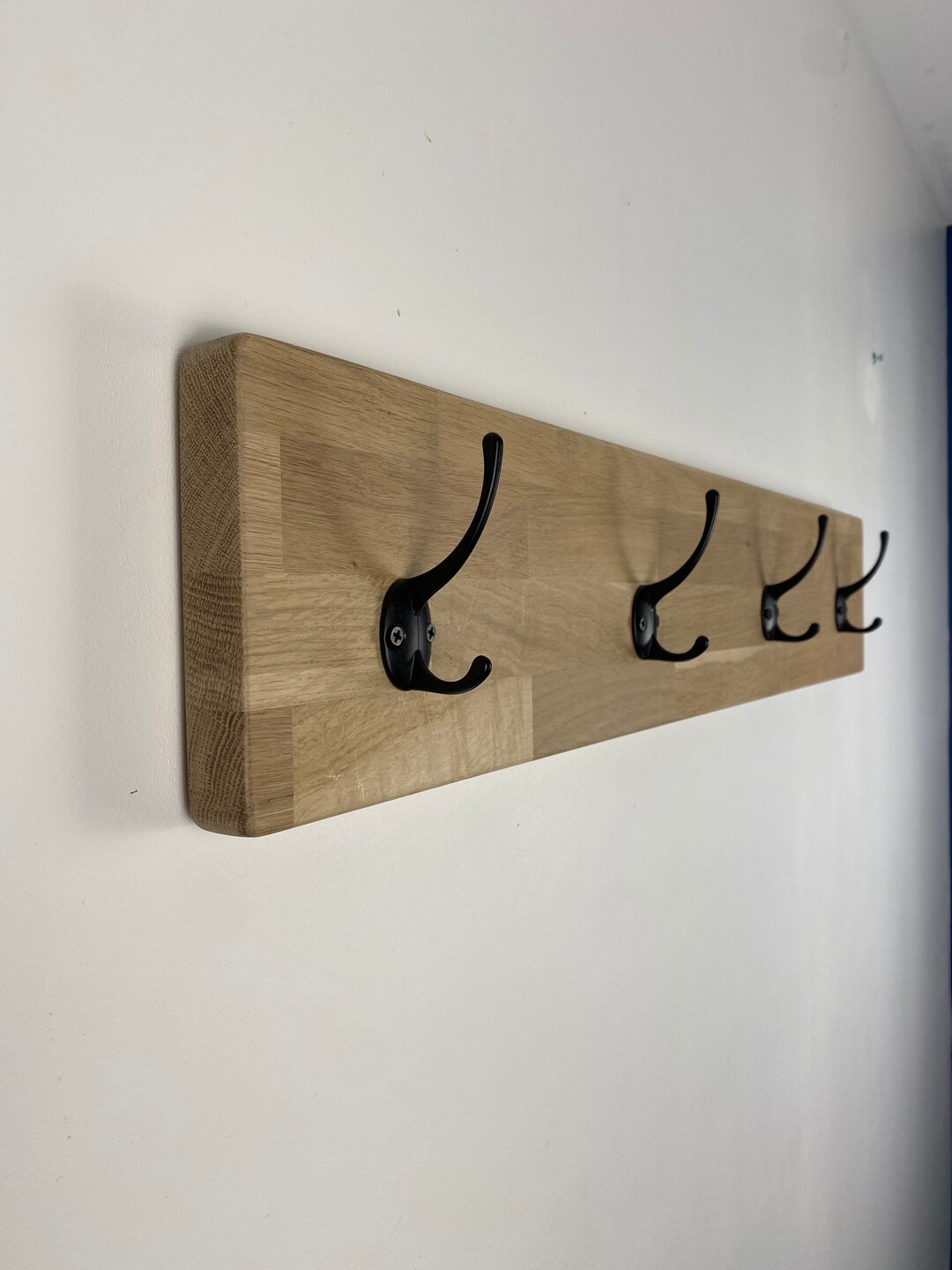 Oak Coat Rack and Industrial Style Metal Hook - Etsy