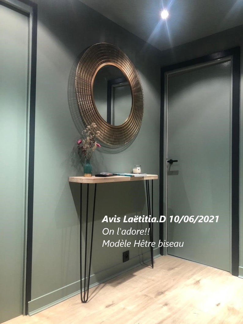 Console en Hetre style industriel avec pied en metal - Etsy France