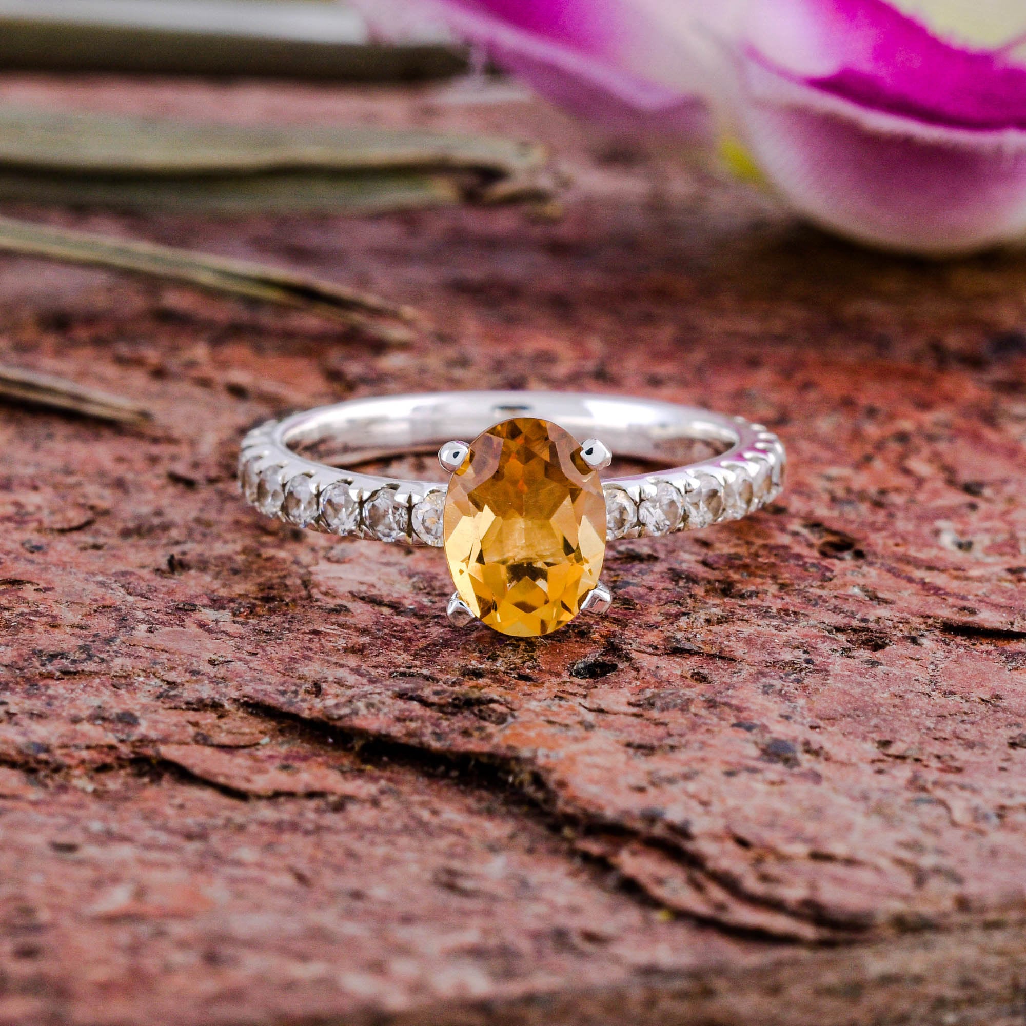 Citrine Ring Engagement Ring Birthstone Bandanniversary - Etsy UK