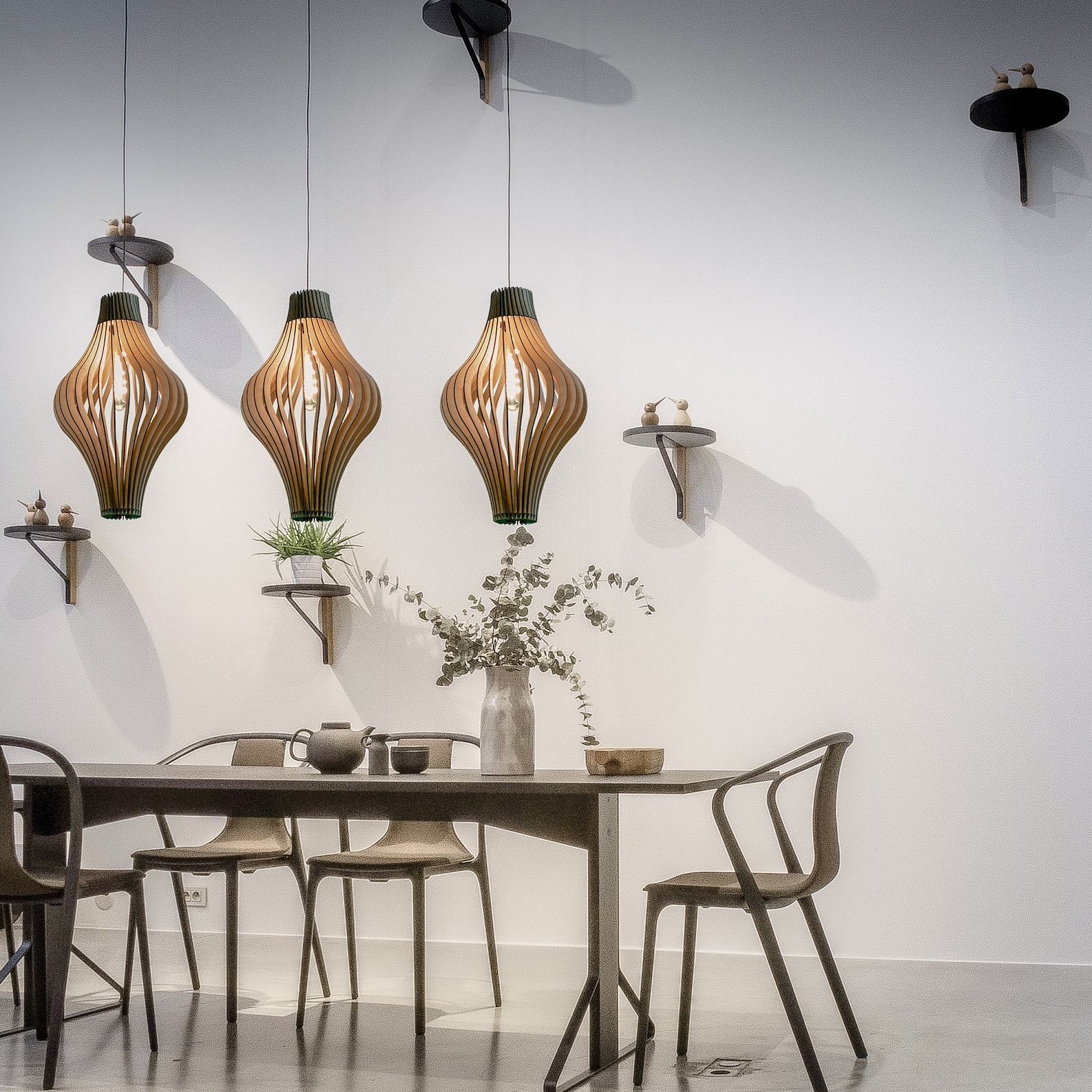 Cluster-wood Pendant Light/ Hanging Light / Modern Lamp / Light Fixture ...