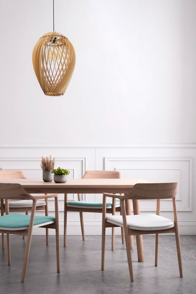 Mini Wood Pendant Light/ Hanging Light / Modern Lamp / Light Fixture ...