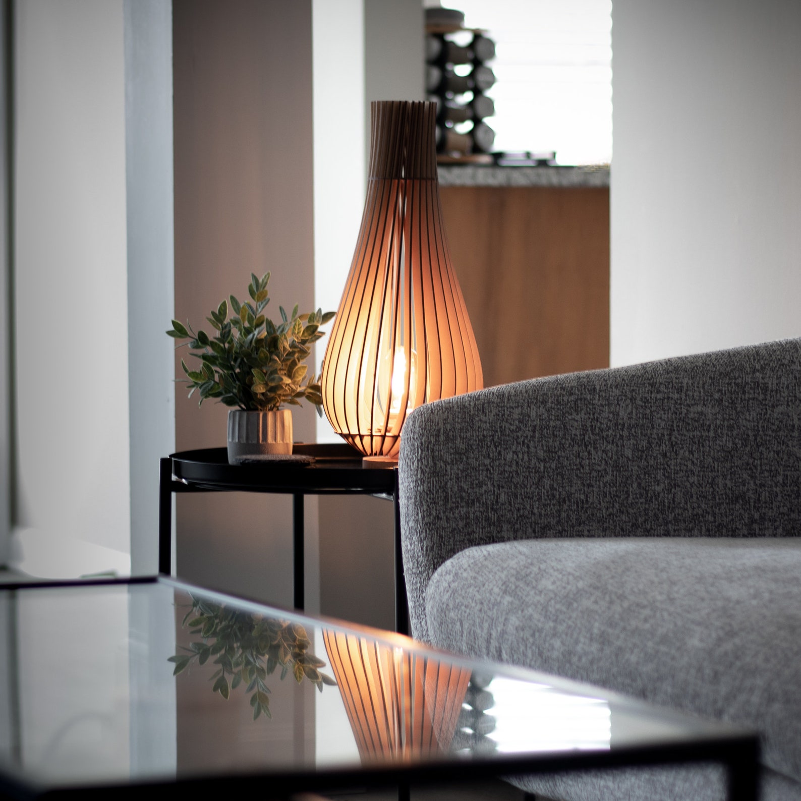 DROPLET Wood Table Lamp / Table Lamp / Modern Lamp / Wood Lamp Shade ...