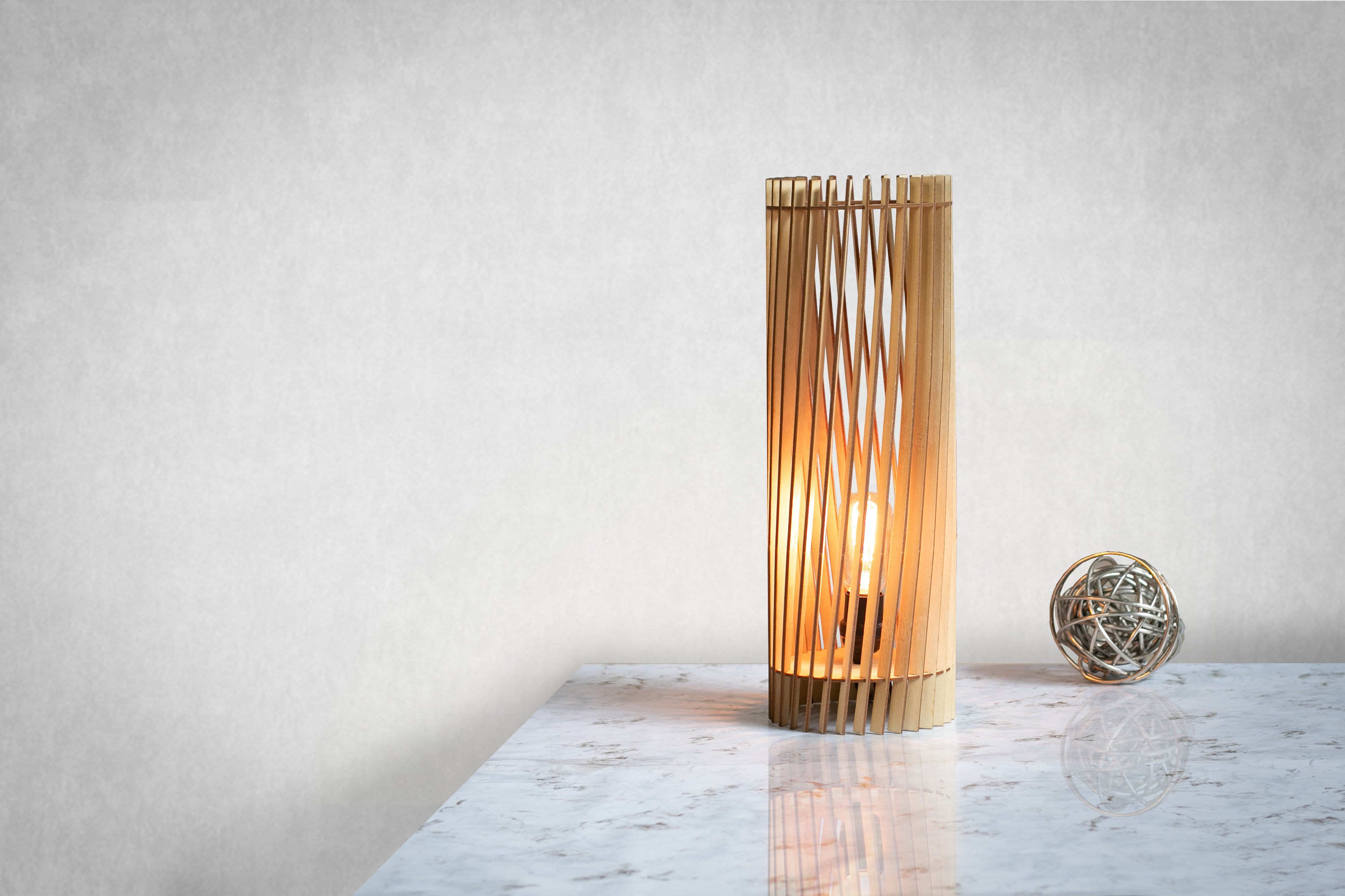 BARK- Wood Table Lamp / Table Lamp / Modern Lamp / Wood Lamp Shade ...