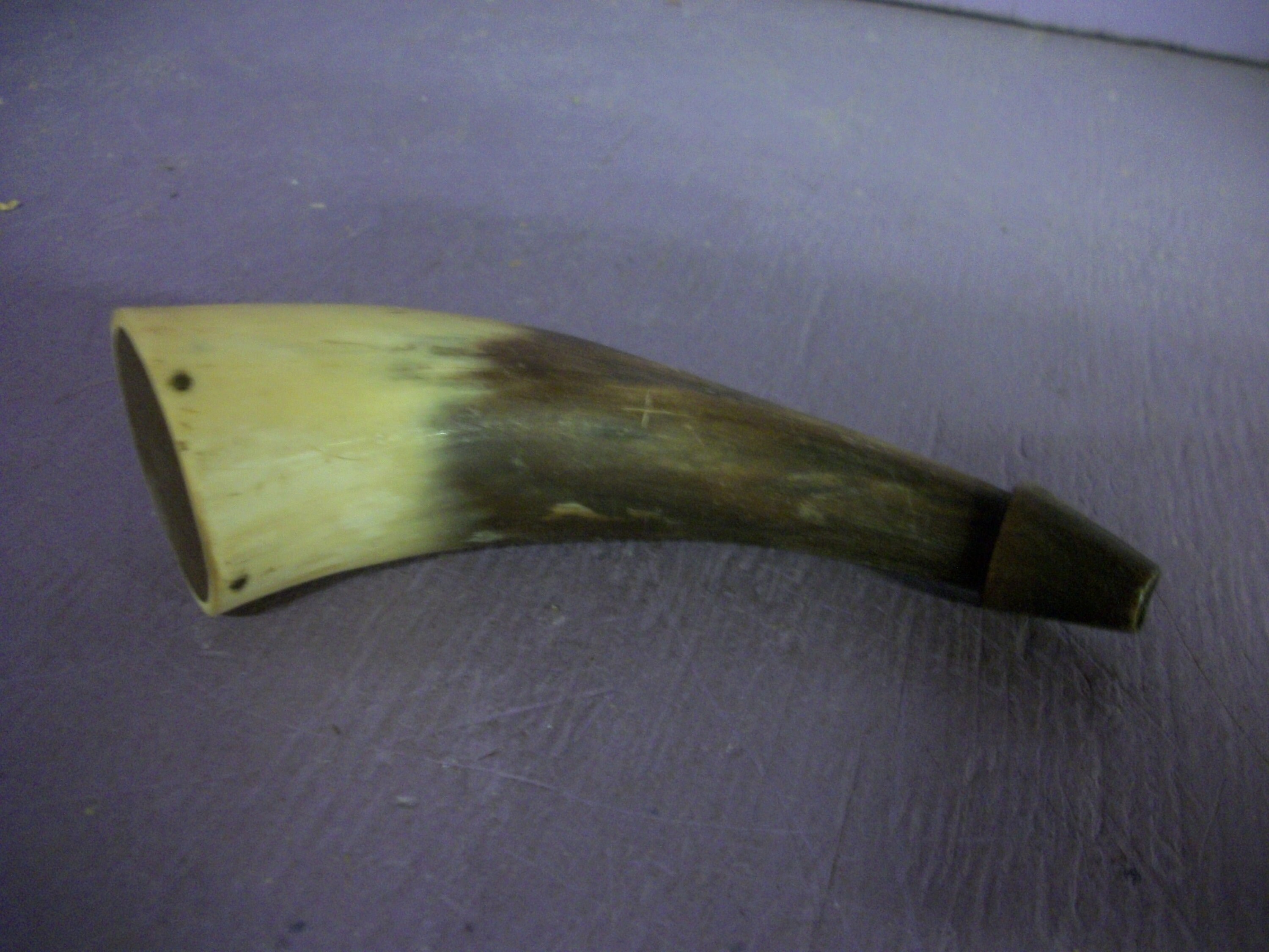 Real old vintage antique original black powder horn for your | Etsy