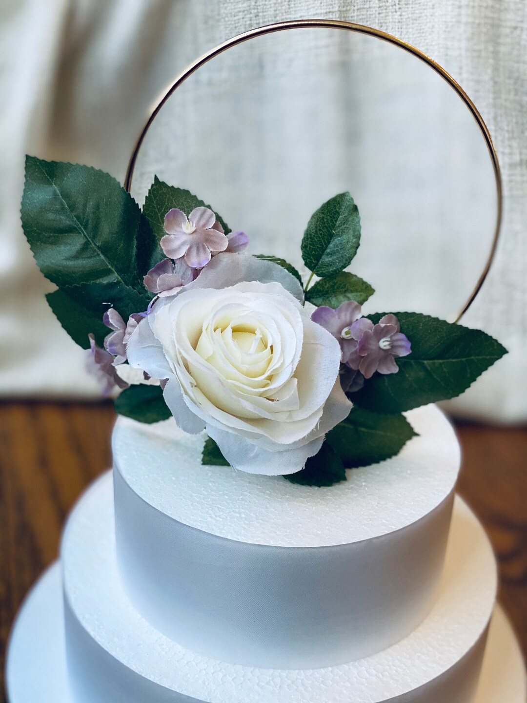 Floral Hoop Cake Topper, Shower Cake Topper, Birthday Cake Topper ...