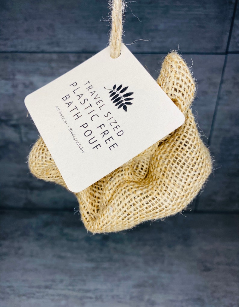 Burlap Bath Pouf Set – Travel Size, Plastic-free, Compostable - Etsy