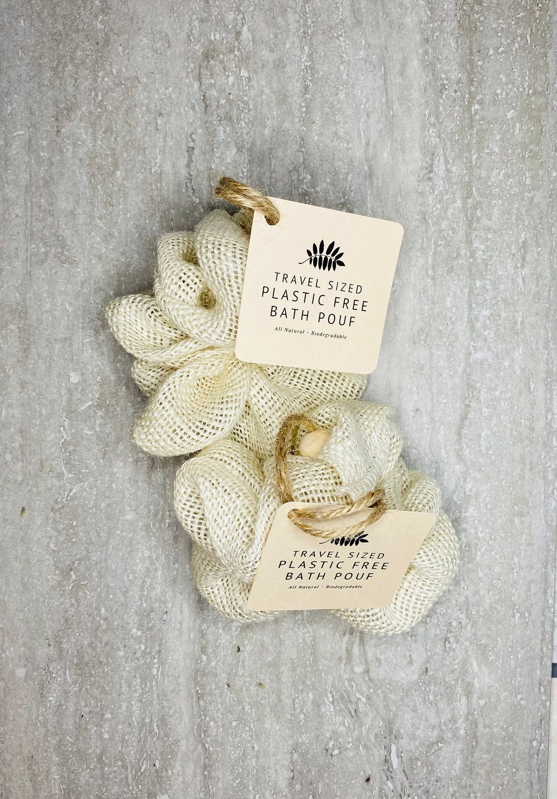 Burlap Bath Pouf Set – Travel Size, Plastic-free, Compostable - Etsy