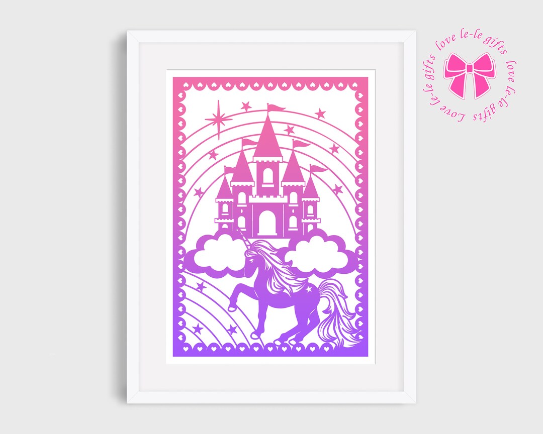 Fairytale Princess Castle Unicorn Print / Nursery Rainbow - Etsy