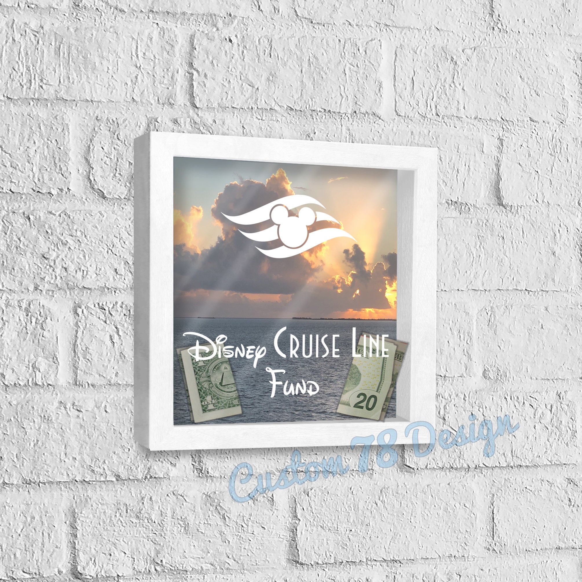 Disney Cruise Line Fund Shadow Box Frame With Top Slot White | Etsy