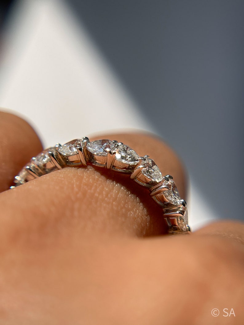 The Sweet Heart Ring Heart Shape Diamond Halfway Eternity | Etsy