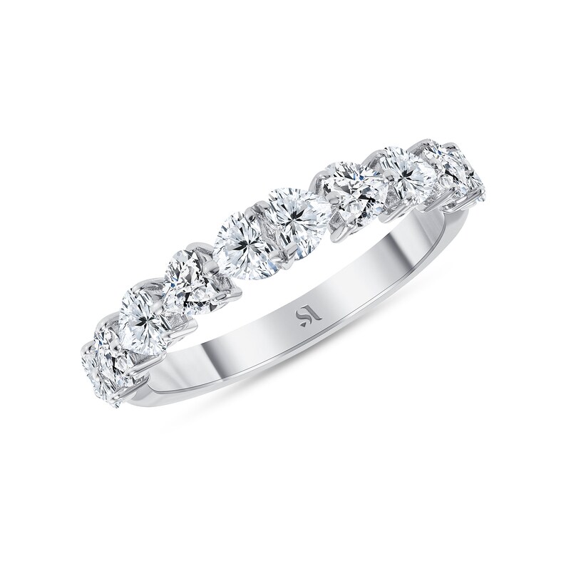 The Sweet Heart Ring Heart Shape Diamond Halfway Eternity | Etsy