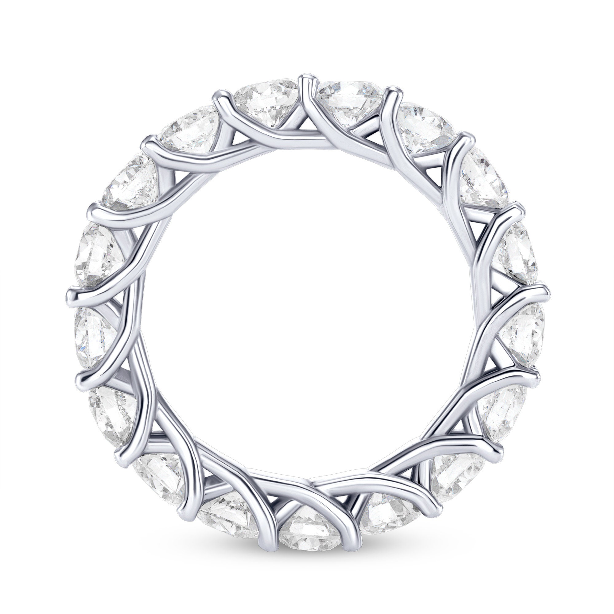 Round Diamond Eternity Band/ Diamond Ring Eternity Ring | Etsy