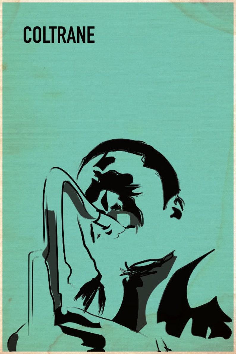 John Coltrane Brush Minimalist Vintage Jazz Poster 24 X 36 - Etsy