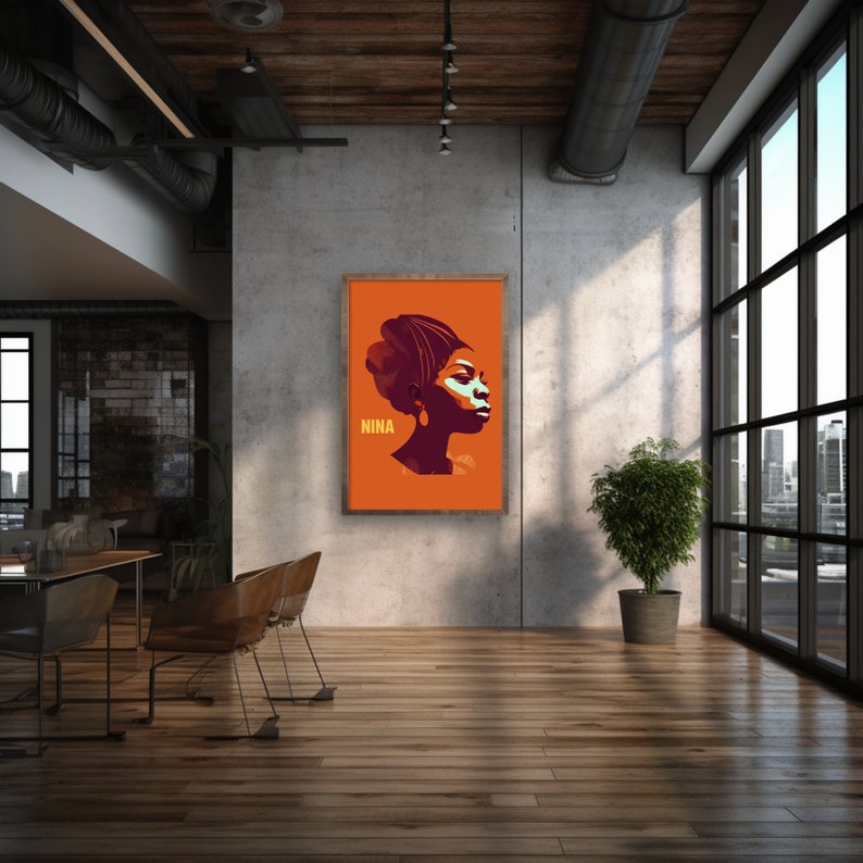 Nina Simone Minimal Vintage Portrait 24 X 36 - Etsy