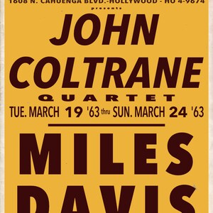 Miles Davis and John Coltrane Vintage Concert Poster Recreation 24 X 36 ...
