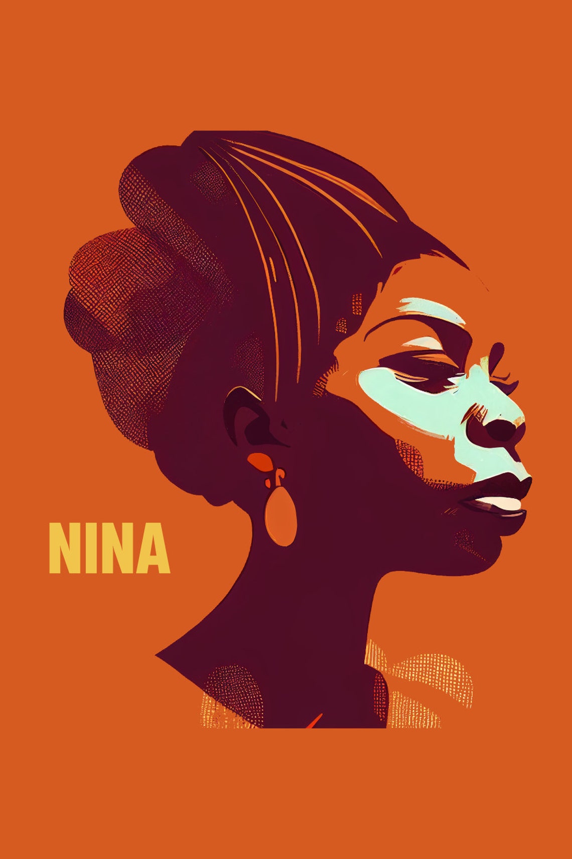 Nina Simone Minimal Vintage Portrait 24 X 36 - Etsy