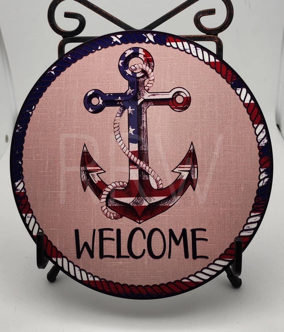 Nautical Wreath Sign Anchor Wreath Sign Lake Wreath Sign - Etsy