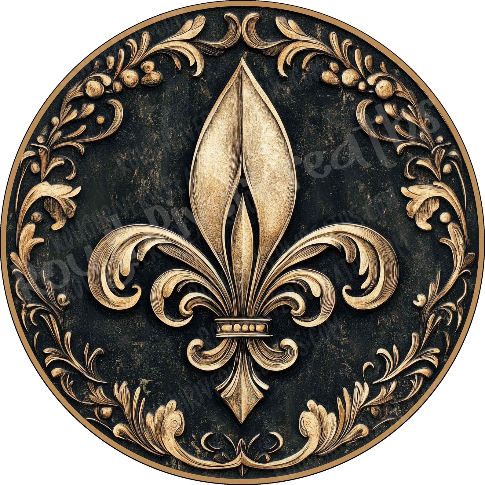 Fleur De Leis Aluminum Sign, Mardi Gras, One Dimensional Flat ...