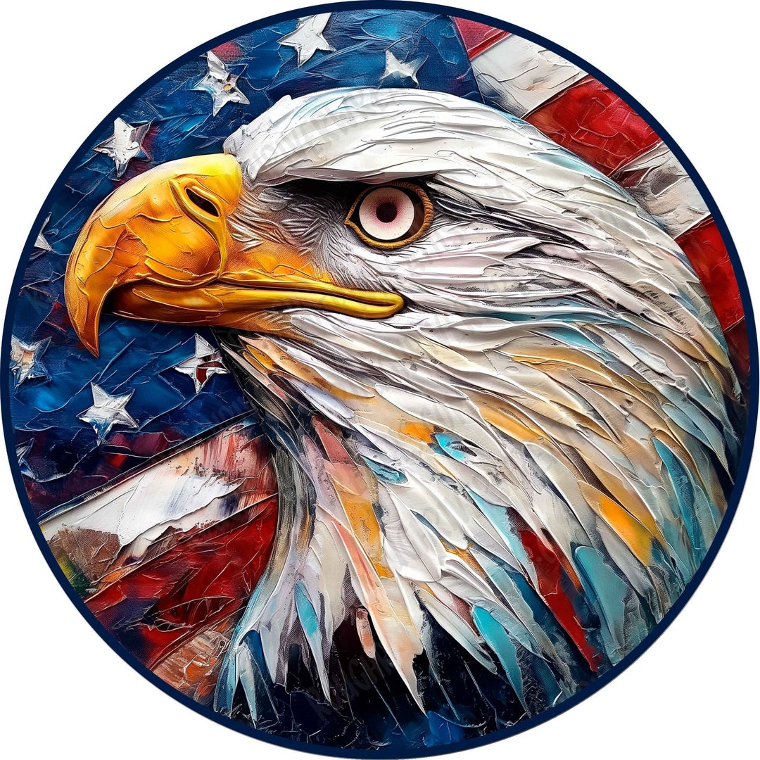 Eagle Wreath Sign, Patriotic Sign, Eagle Sign, Flag Sign, Americana ...