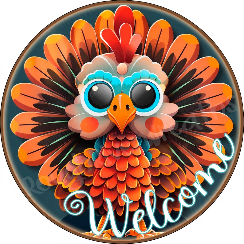 Turkey Wreath Sign, Cute Turkey Sign, Aluminum Sign, Thanksgiving Sign ...