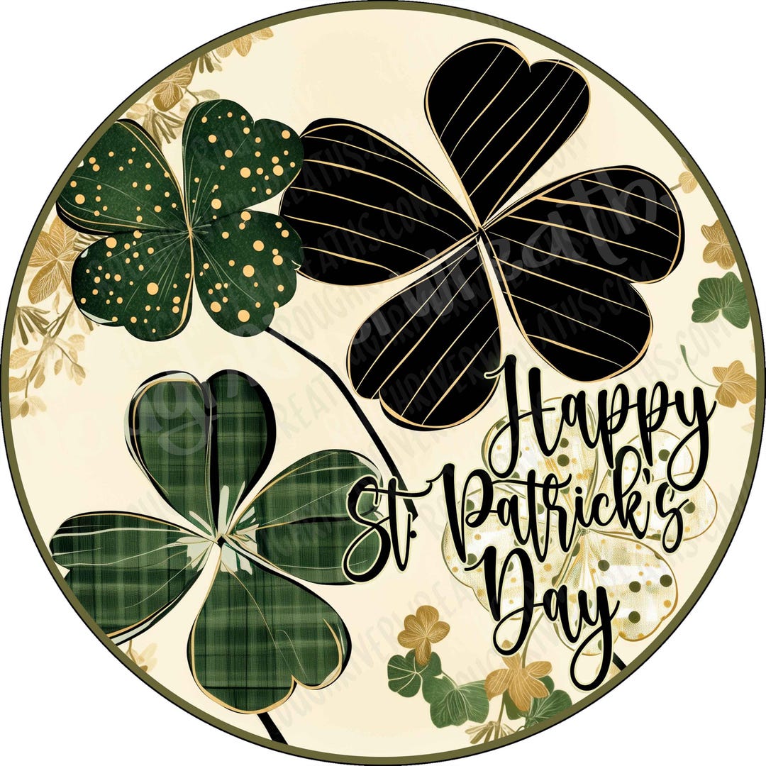 St. Patrick's Day Sign, 4 Leaf Clover Sign, Vintage Feel Clover Sign ...