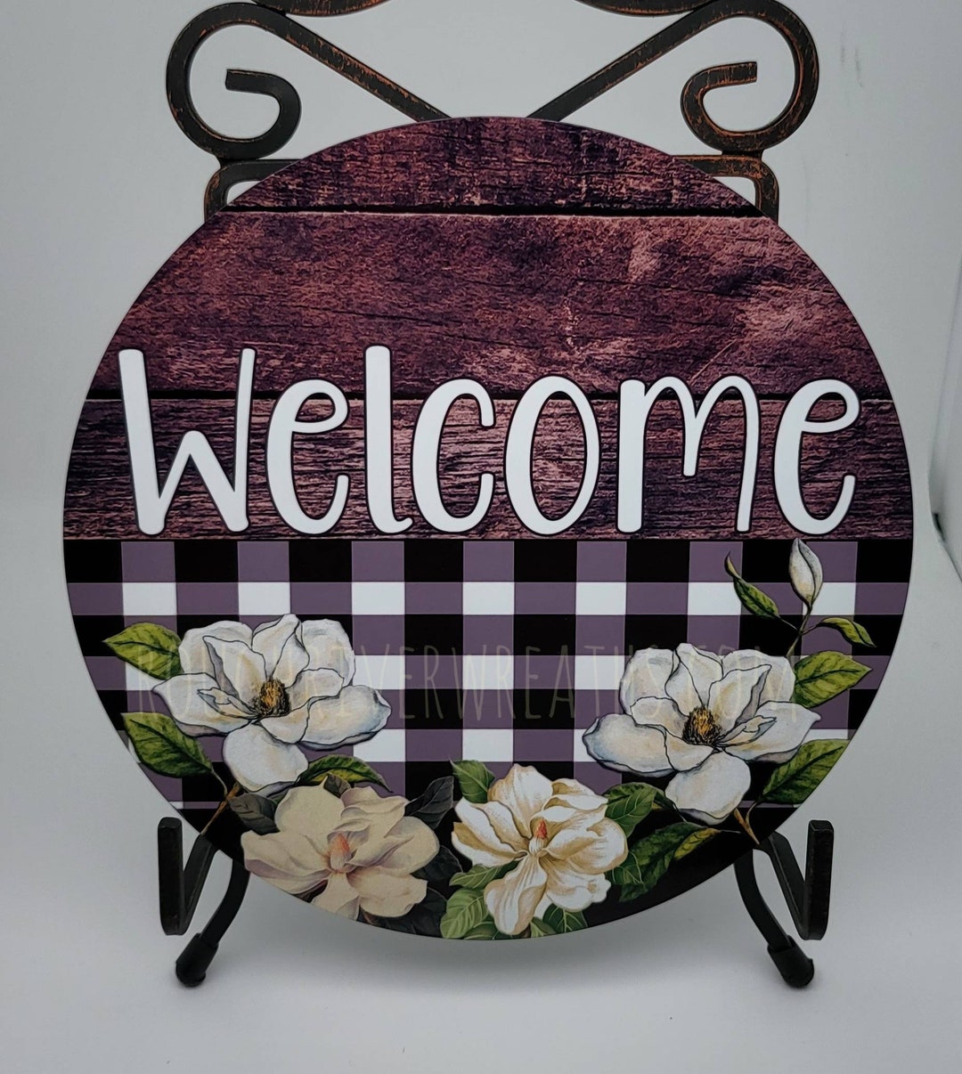 Magnolia Wreath Sign Farmhouse Magnolia Wreath Sign Aluminum - Etsy