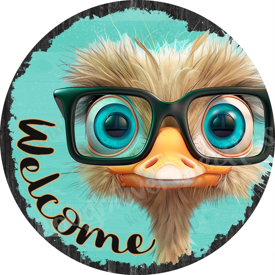Welcome Ostrich Wreath Sign, Welcome Wreath Sign, Metal Wreath Sign ...