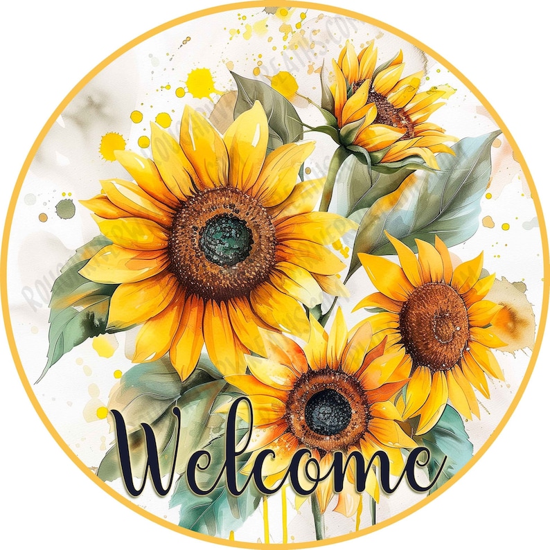 Sunflower Wreath Sign, Sunflower Wreath Accent Sign, Metal Wreath Sign ...