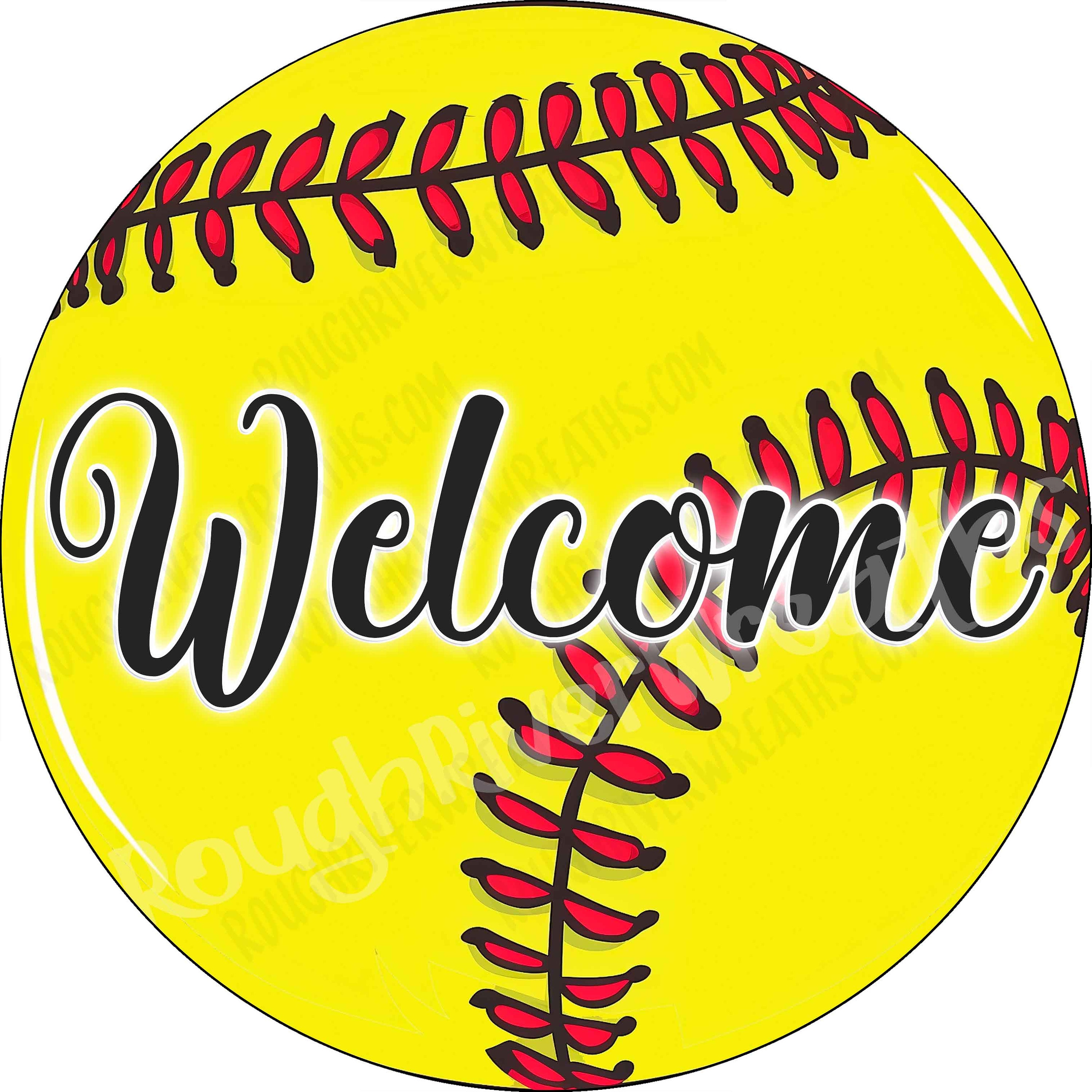 Softball Wreath Sign, Welcome Wreath Sign, Welcome Sign for Wreath ...