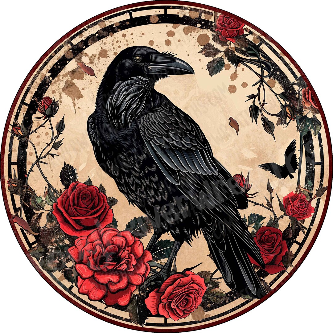 Raven Wreath Sign, Halloween Wreath Sign, Aluminum Sign for Wreath ...