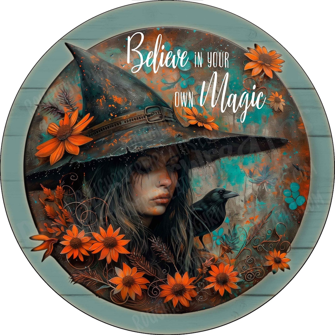 Witch Wreath Sign, Halloween Wreath Sign, Fall Wreath Sign, Aluminum ...