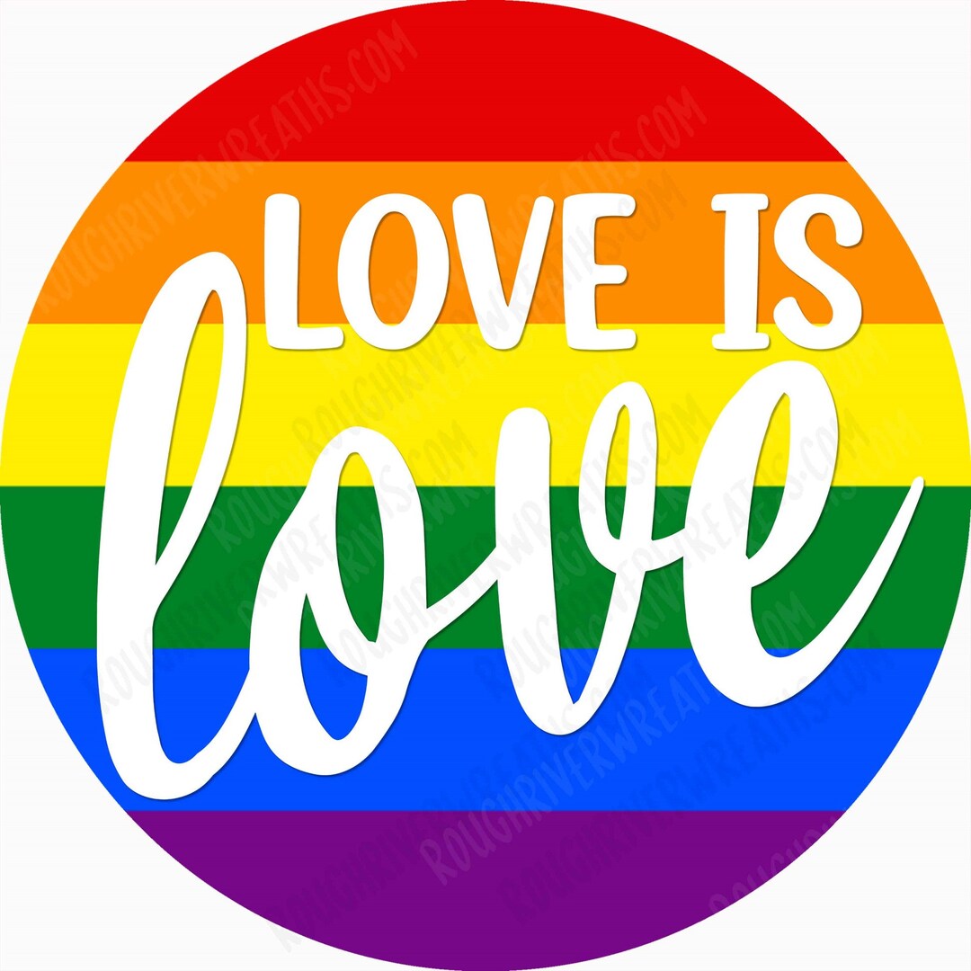 Love is Love Wreath Sign, Christmas Pride Sign, Rainbow Sign, Support ...