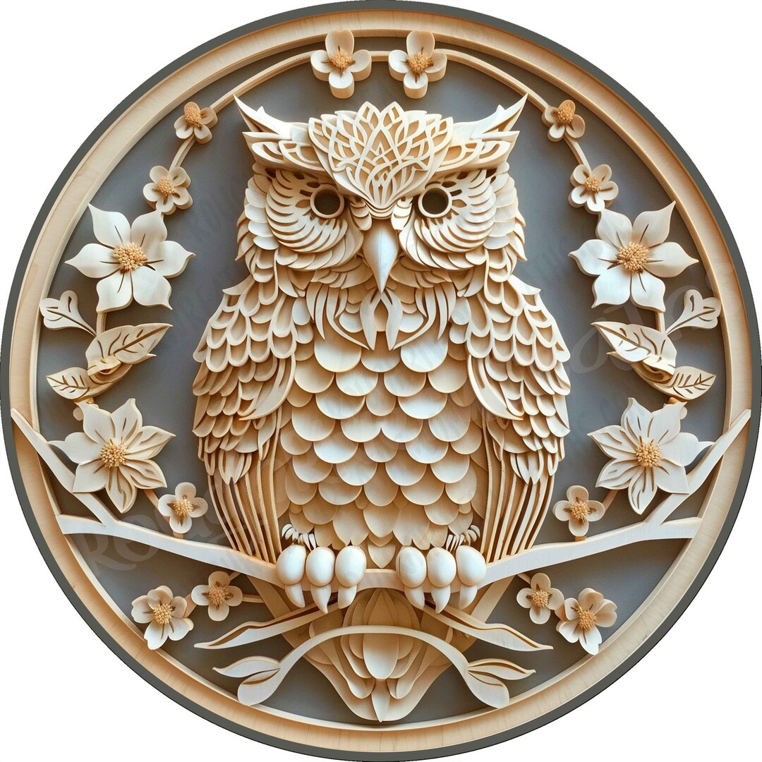 Owl Wreath Sign, Owl Sign, Ivory Owl Wreath Sign, Cute Owl Sign, Owl ...